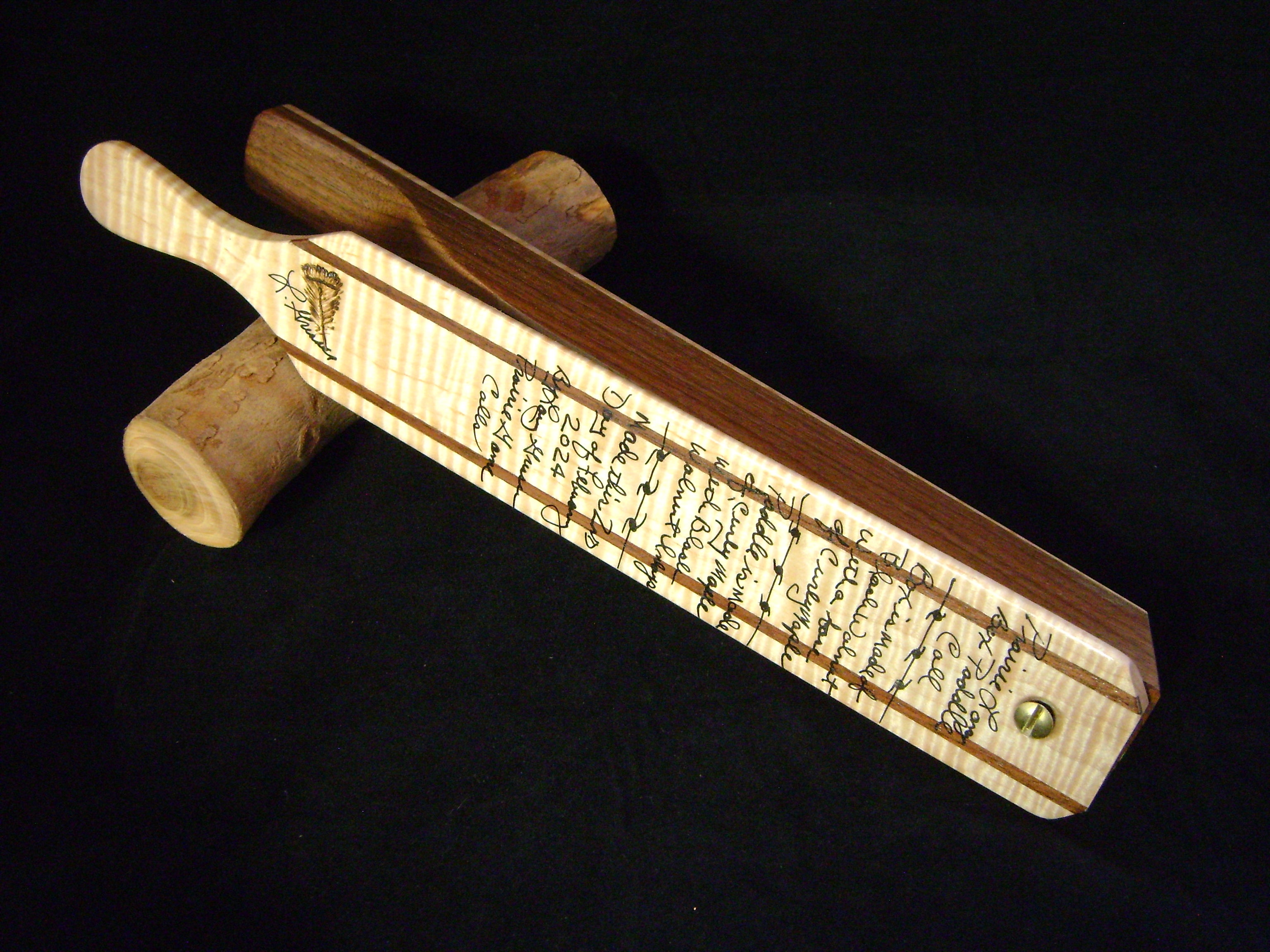 Black Walnut and Curly Maple Long Box Paddle Call – Prairie Game Calls