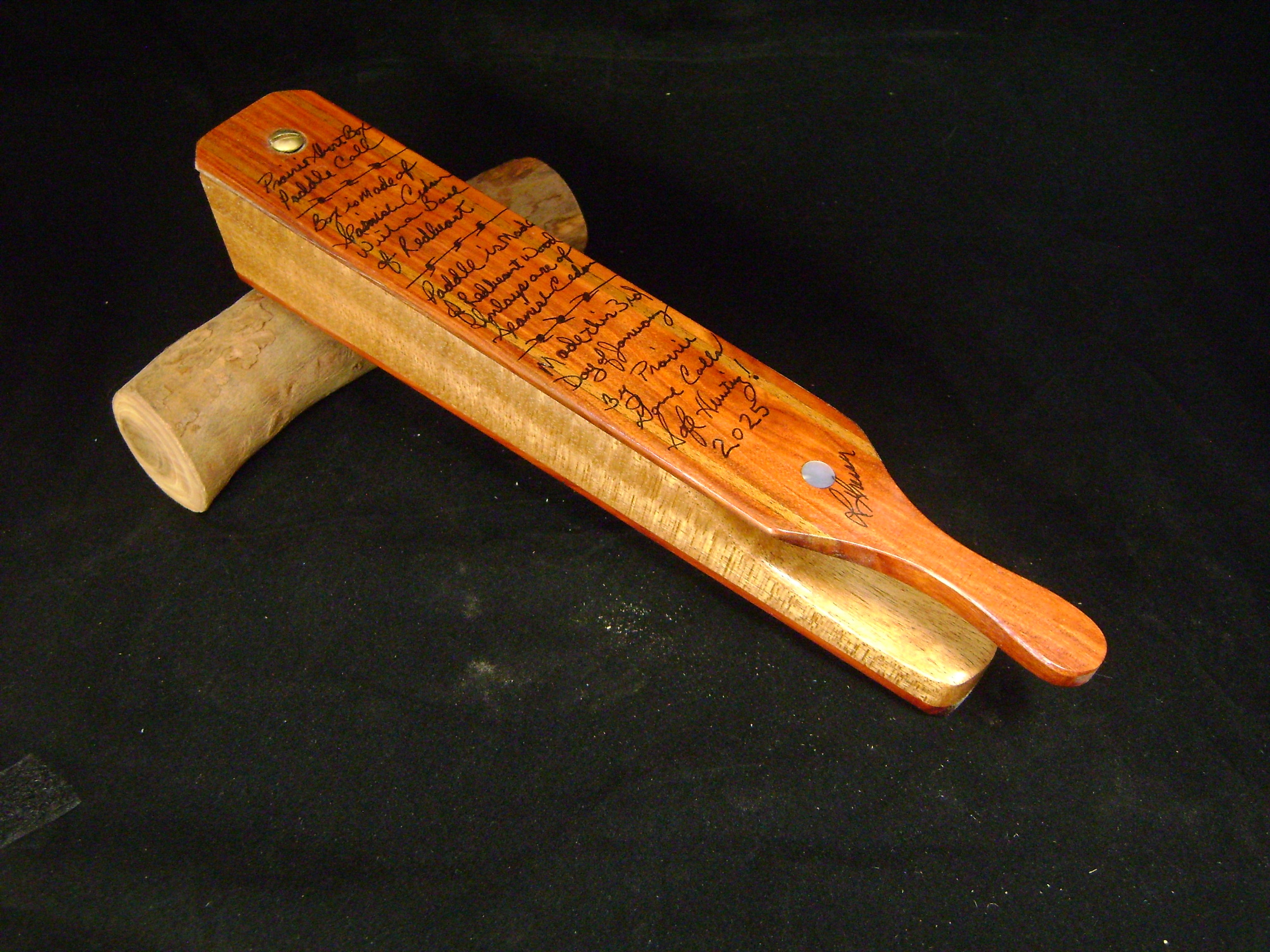 Spanish Cedar and Redheart Short Box Paddle Call – Prairie Game Calls